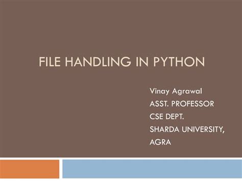 File Handling In Python Programming Ppt