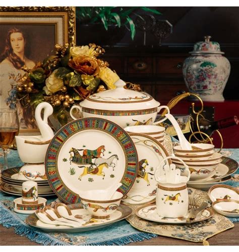 에르메스 고급 도자기 가정용 그릇 식기세트 선물 티몬