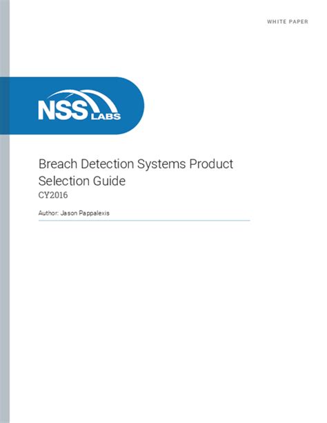 breach detection systems product selection guide