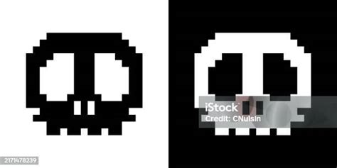 두개골 벡터 할로윈 픽셀 Crossbones 유령 아이콘 로고 낙서 만화 캐릭터 일러스트 상징 디자인 클립 아트 공포 무서움에 대한 스톡 벡터 아트 및 기타 이미지 Istock
