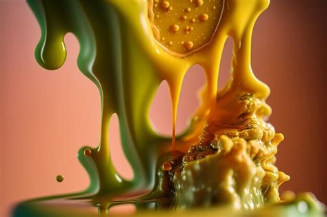 Premium Ai Image Flowing Golden Drops Cannabis Wax Extract Thc Live