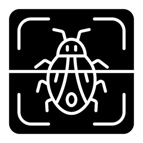 Premium Vector Virus Scan Glyph Solid Black Illustration