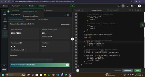 Kavya M On Linkedin Dsa Geeksforgeeks Java Geeksforgeeks Gfg160 Geekstreak2024