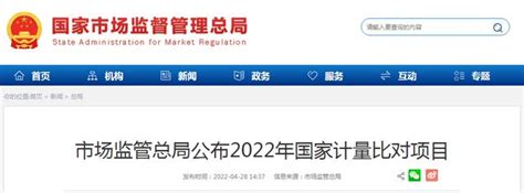 市場監管總局公布2022年國家計量比對項目 每日頭條