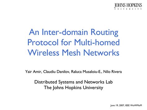 An Inter Domain Routing Protocol For Multi Homed Wireless Mesh Networks