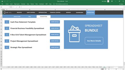 Dairy Cattle Control Excel Spreadsheet Template LUZ Templates