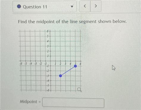 Solved Question 11Find The Midpoint Of The Line Segment Chegg Com