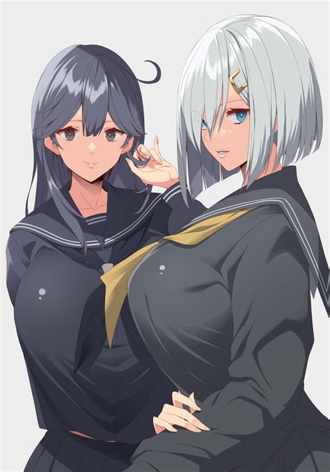 Hamakaze And Ushio Kantai Collection Drawn By Kloah Danbooru