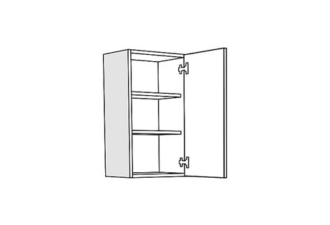 Кухненски шкаф горен с една врата In Mdf V40 кашмир гланц • Модулна кухня In Mdf кашмир гланц