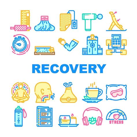 Recovery Wellness Practices Icons Set Symbol 57612418 Vector Art At