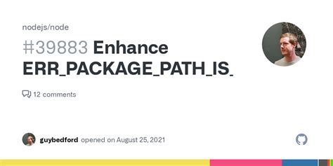Enhance Errpackagepathisnotexported · Issue 39883 · Nodejsnode