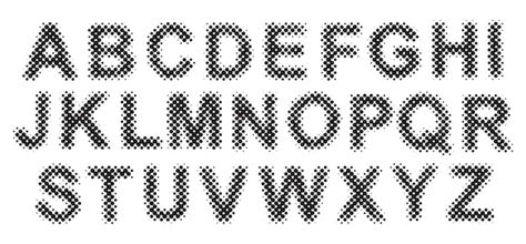 점선 하프 톤 글꼴 프리미엄 벡터