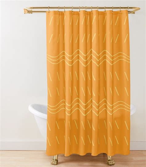 Mustard Shower Curtain Shower Curtain Boho Boho Shower Curtain Minimalist Shower Curtain