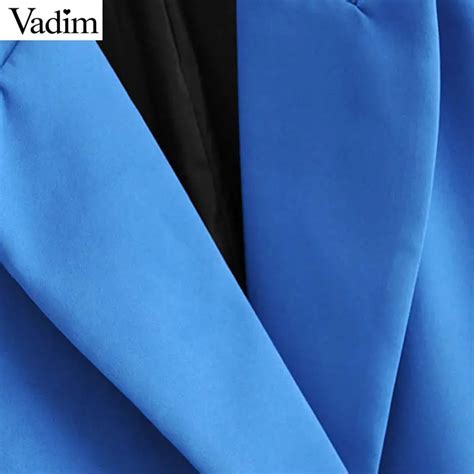 Женское элегантное платье Vadim однотонный блейзер с надрезом с длинными рукавами карманами