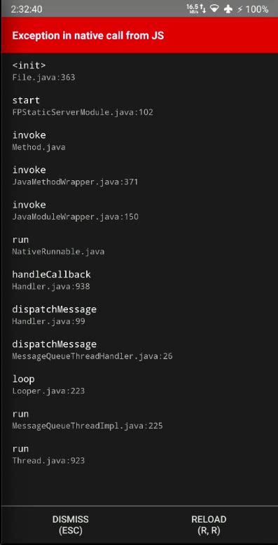 Exception In Native Call From Js · Issue 110 · Futurepressreact Native Static Server · Github