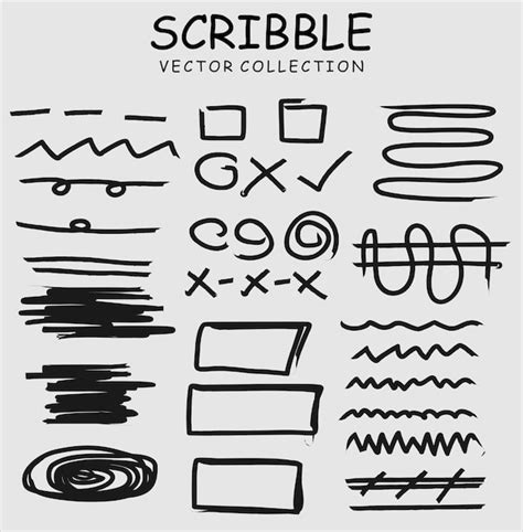 Premium Vector Charcoal Pencil Curly Lines And Squiggles Scribble Brush Strokes Vector Set