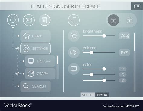 Flat Ui Template Ui Template Royalty Free Vector Image