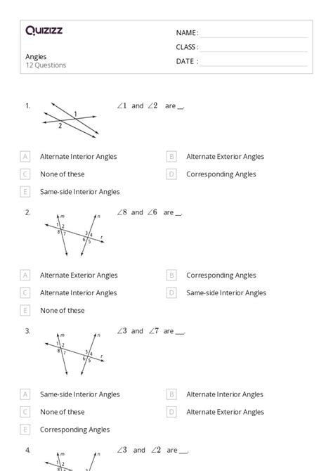 Angles Worksheets On Quizizz Free Printable