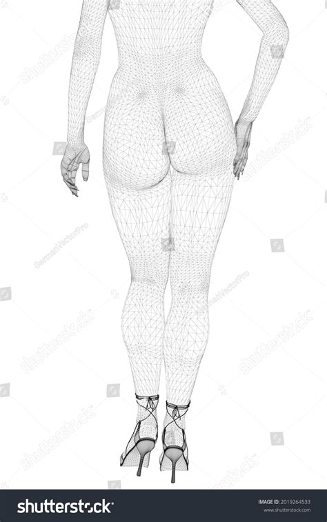 Wireframe Naked Girl High Heels Isolated เวกเตอรสตอก ปลอดคาลขสทธ Shutterstock