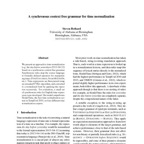 a synchronous context free grammar for time normalization acl anthology
