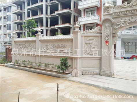 花岗岩大门柱子效果图 石材大门门柱造型图片 中式石材大门图片 大山谷图库