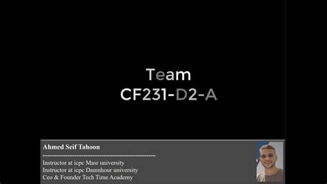 Team Codeforces Cf231 D2 A Youtube