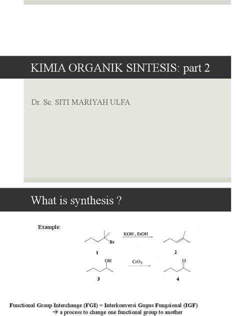 Organic Synthesis Strategies Retrosynthesis Functional Group