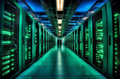 Servers In A Cloud Computing Data Center Premium Ai Generated Image