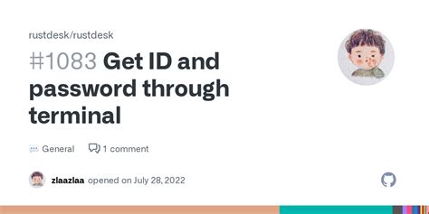get id and password through terminal · rustdesk rustdesk · discussion
