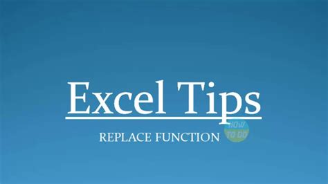 How To Use Replace Function In Excel Youtube