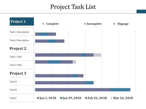 Project Task List Template 2 Ppt PowerPoint Presentation Infographics Example Topics
