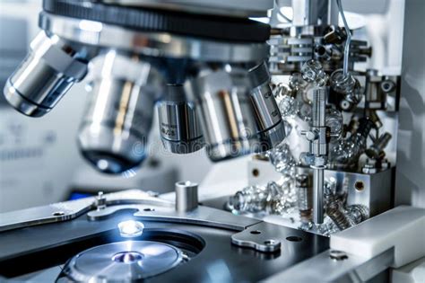 Scanning Electron Microscope In A Physical Lab Computer Education Atom Observation Nano Stock