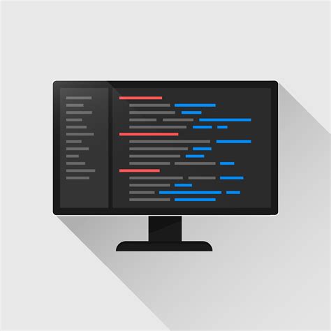 Programming And Coding On Computer Screen Software Developer Programming Code Vector