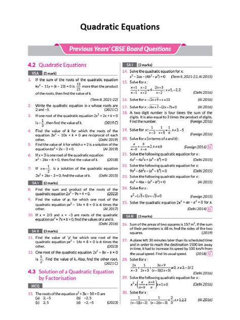 Quadratic Equation Pdf