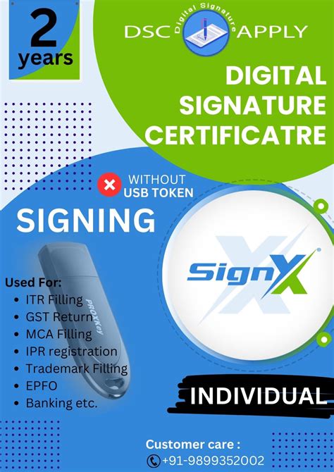 SignX Class Individual Signing DSC For Years
