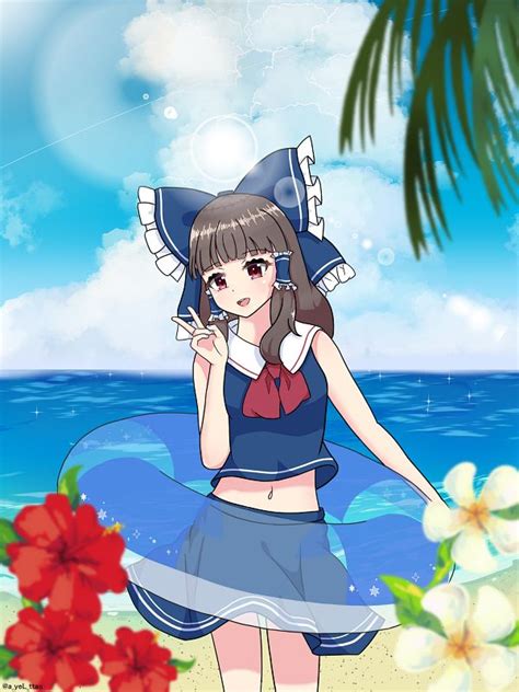 Blue Reimu Hakurei Reimu Image By Pixiv Id Zerochan Anime Image Board