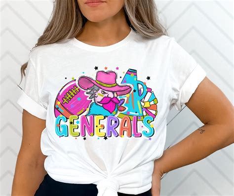 Generals Mascots Bright Cheer And Football Dtf Bec Print And Apparel