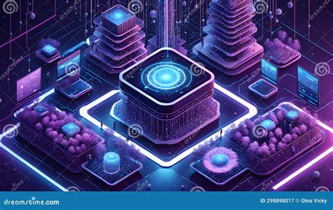 abstract technology background of a data computing system with connected particles artificial