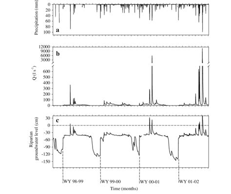 Temporal Dynamics Of A Precipitation Mm B Discharge Q L S 1