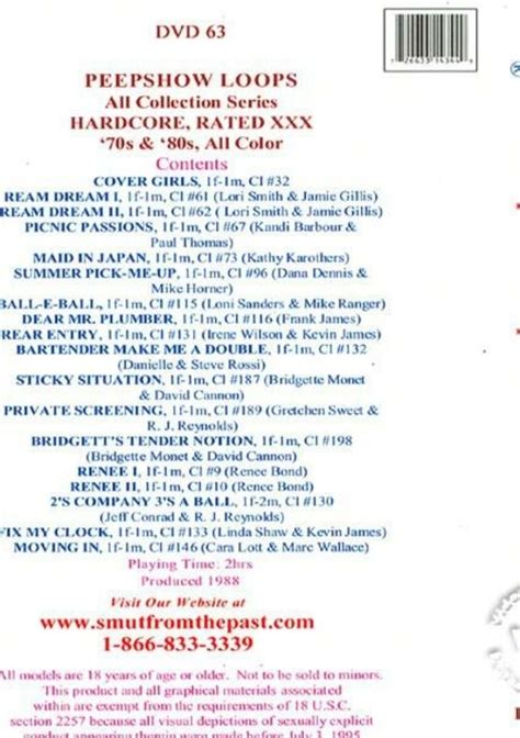 Peepshow Loops 63 70s And 80s All Color Blue Vanities Adult Dvd