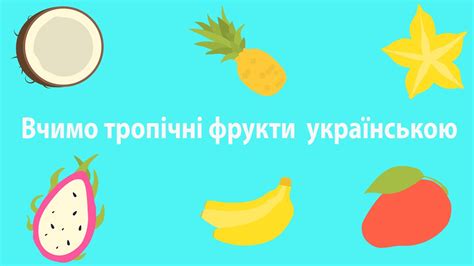 Вчимо тропічні фрукти українською Youtube