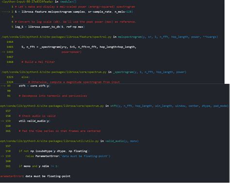 Audio Parametererror Data Must Be Floating Point Librosa Stack Overflow