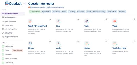 Quizbot Ai Question Generator Free Trial And Quizzes