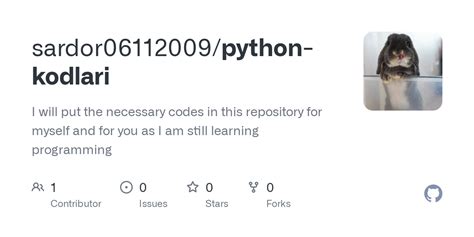 Github Sardor Python Kodlari I Will Put The Necessary Codes In This Repository For