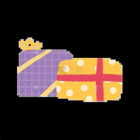 圣诞节圣诞快乐肌理扁平风圣诞礼物礼盒插画元素素材素材 花瓣网