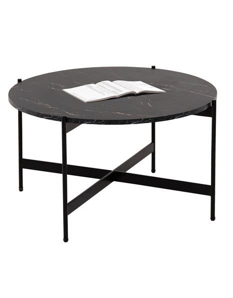 Homemarkt ΤΡΑΠΕΖΙ ΣΑΛΟΝΙΟΥ Hm9588 01 Mdf ΜΑΥΡΟ ΜΑΡΜΑΡΟ ΜΑΥΡΗ ΜΕΤΑΛΛΙΚΗ ΒΑΣΗ Φ80x45Υεκ