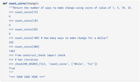 Github Idmifengcs61a 2021 Hw3 Q4 Count Coins Use Tree Recursion To Solve Problems