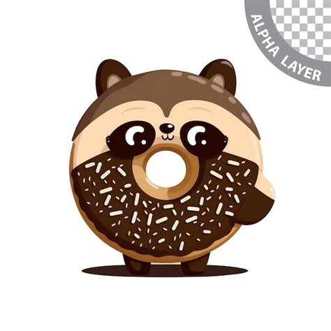 Donut De Mapache Kawaii Archivo Psd Premium