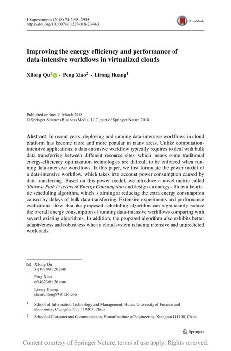 Improving The Energy Efficiency And Performance Of Data Intensive