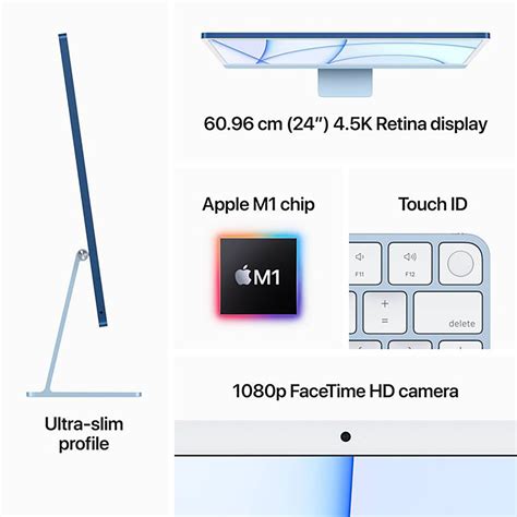 Buy Apple Imac 24 Inch 4 5k Retina Display 2021 M1 Chip 8gb 256gb Apple Macos Big Sur Blue